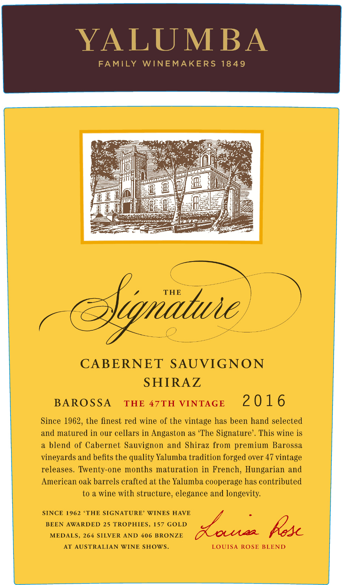 Yalumba Rare and Fine The Signature Front Label - Winebow