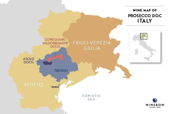 Wine Map of Prosecco DOC - Winebow