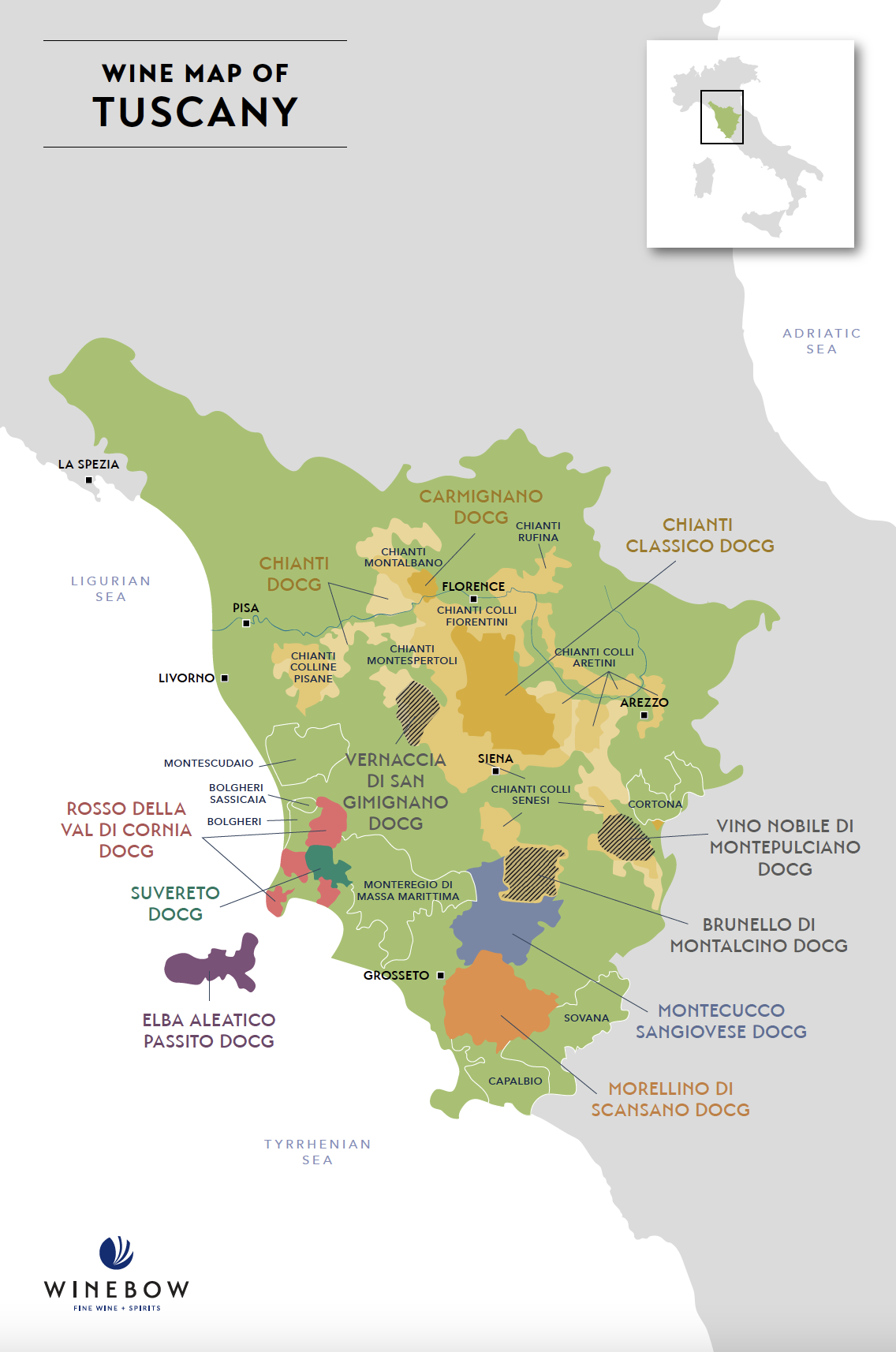 Wine Map of Tuscany - Winebow