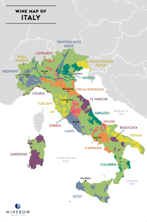 Wine Map of Italy - Winebow